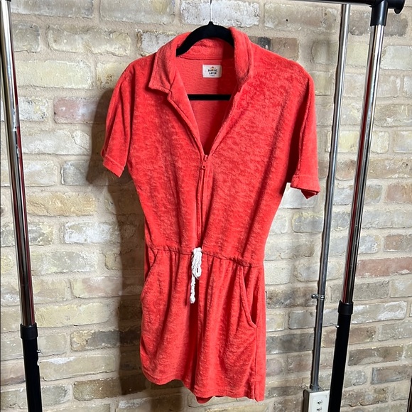 Marine Layer | Pants & Jumpsuits | Vintage Red Terry Cloth Jumpsuit ...